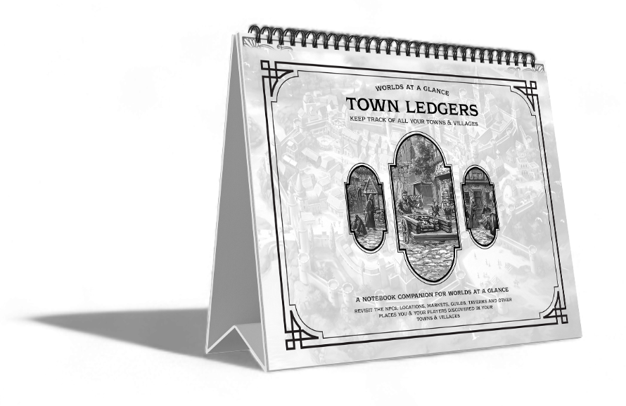Worlds at a Glance: Town Ledger Notebook with Customizable Maps & Stic ...